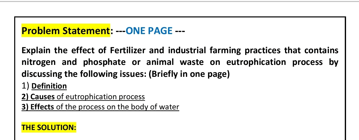 Solved Problem Statement: ---ONE PAGE --- Explain the effect | Chegg.com