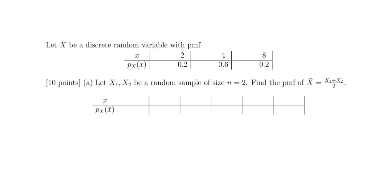 Let X Be A Discrete Random Variable With Pmf 10 1679