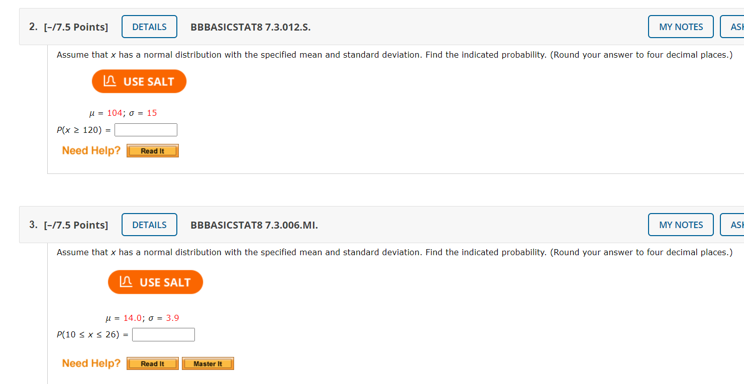 Solved 2. [-17.5 Points] DETAILS BBBASICSTAT8 7.3.012.S. MY | Chegg.com
