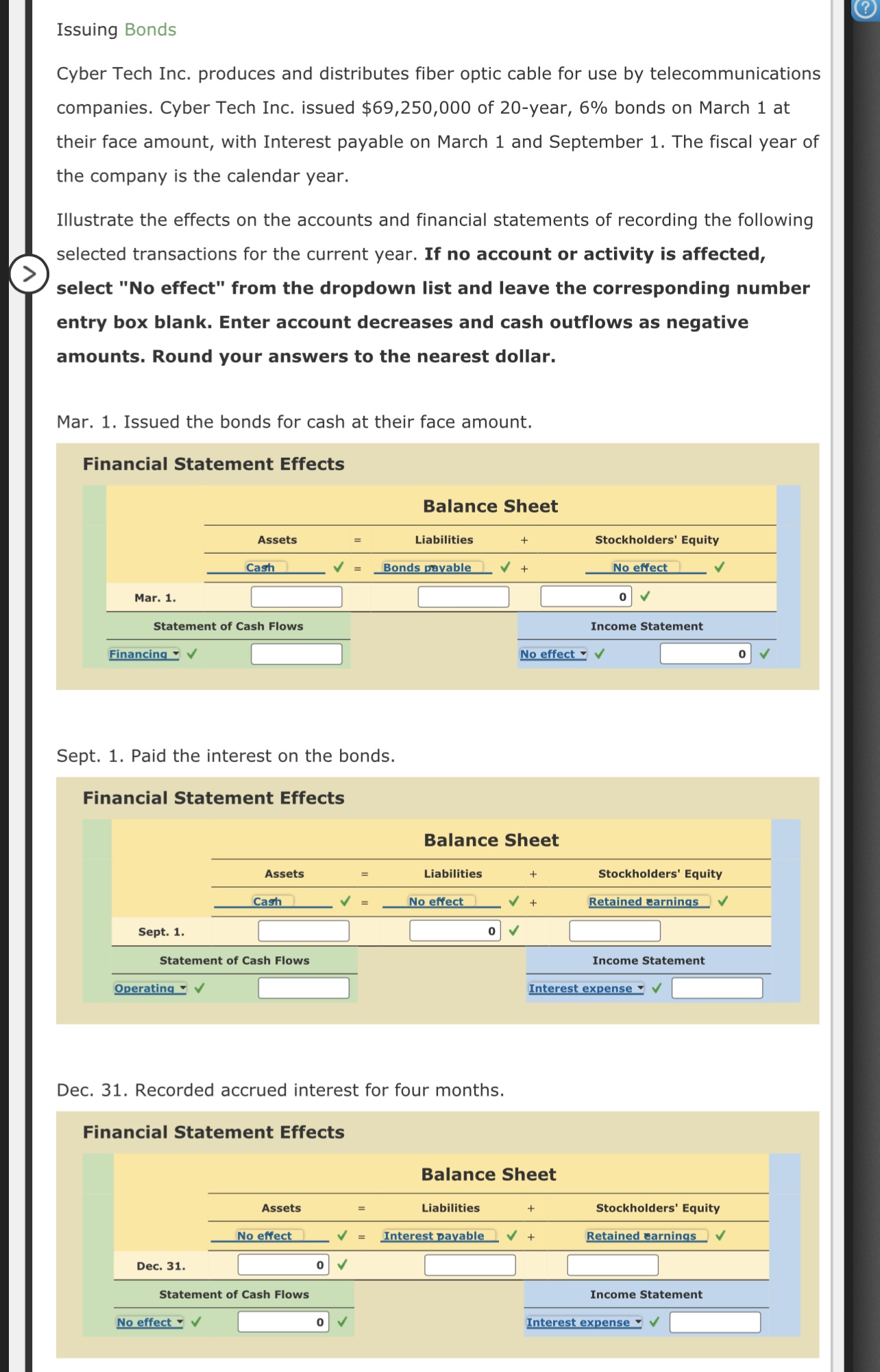 Solved Issuing Bonds Cyber Tech Inc. produces and | Chegg.com