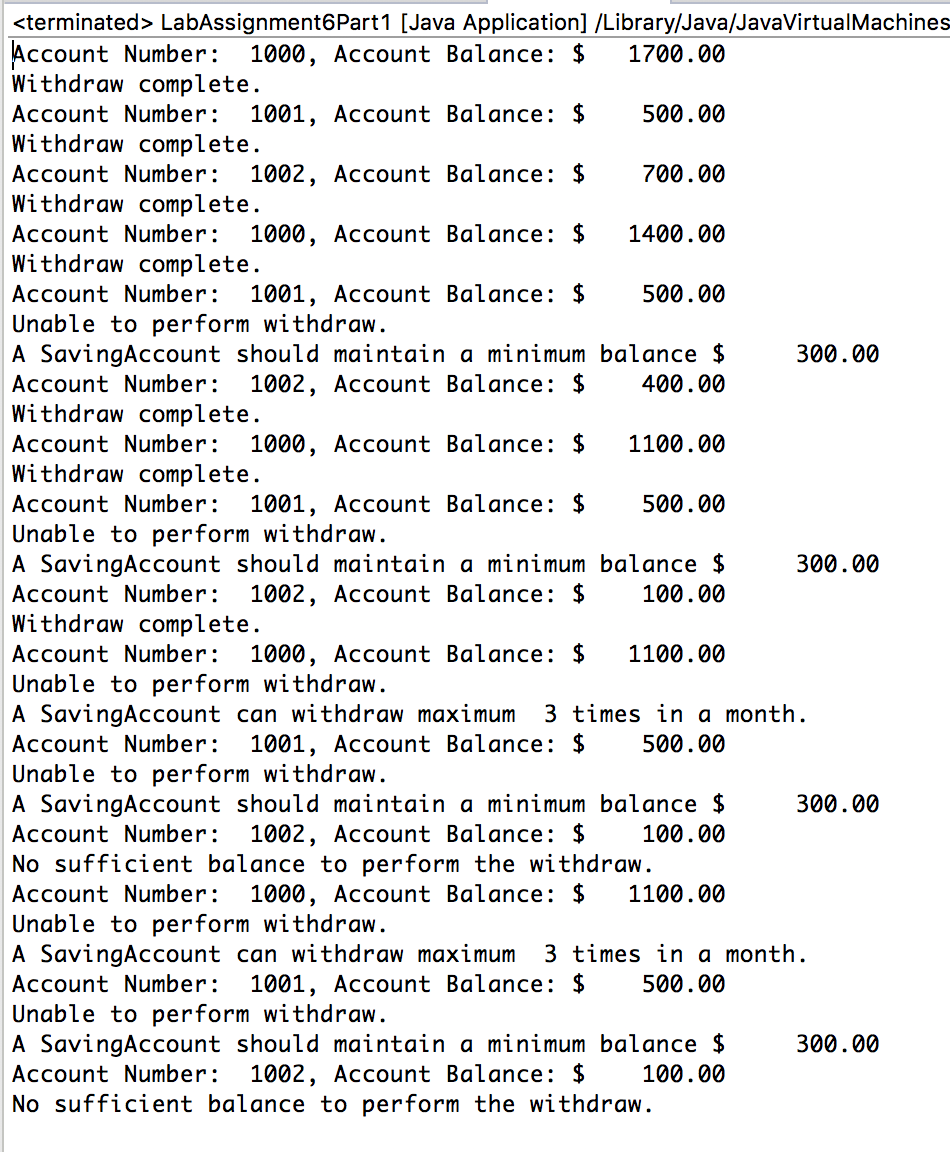 Solved Modify the Account class from the previous | Chegg.com