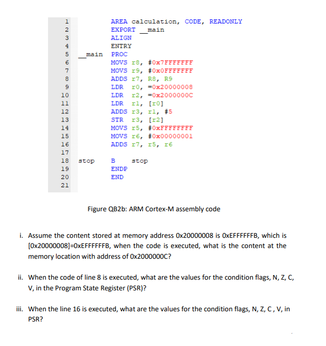 Solved a) Under ARM Cortex-M4 architecture, each individual | Chegg.com