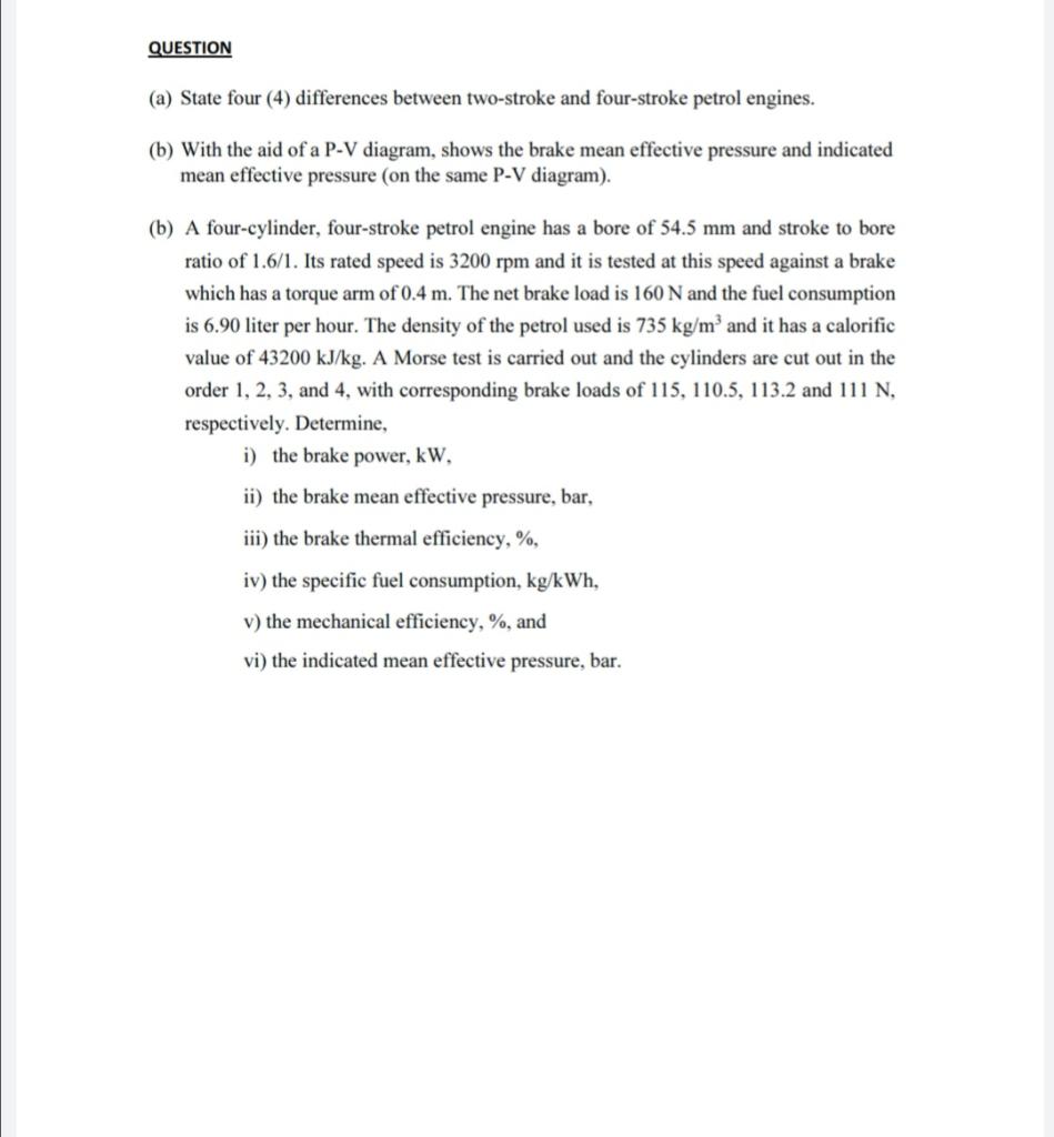 Solved QUESTION (a) State four (4) differences between | Chegg.com
