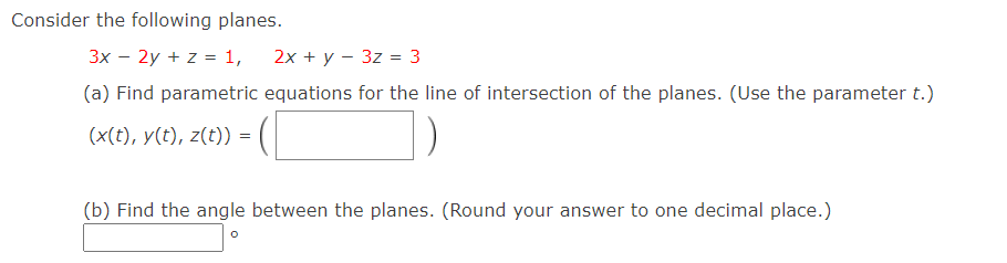 Solved Find direction numbers for the line of intersection | Chegg.com