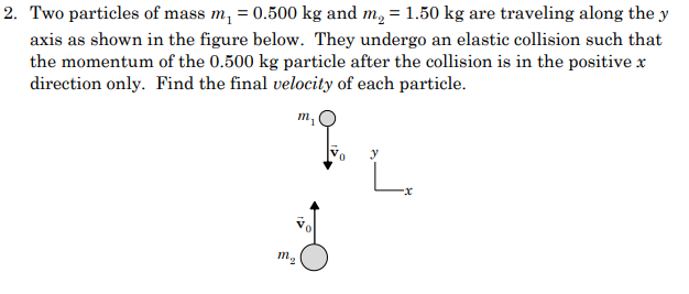 Solved 2 Two Particles Of Mass M1 0 500 Kg And M2 1 50