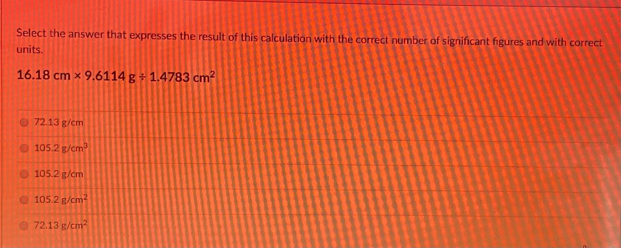 Solved Select The Answer That Expresses The Result Of This Chegg