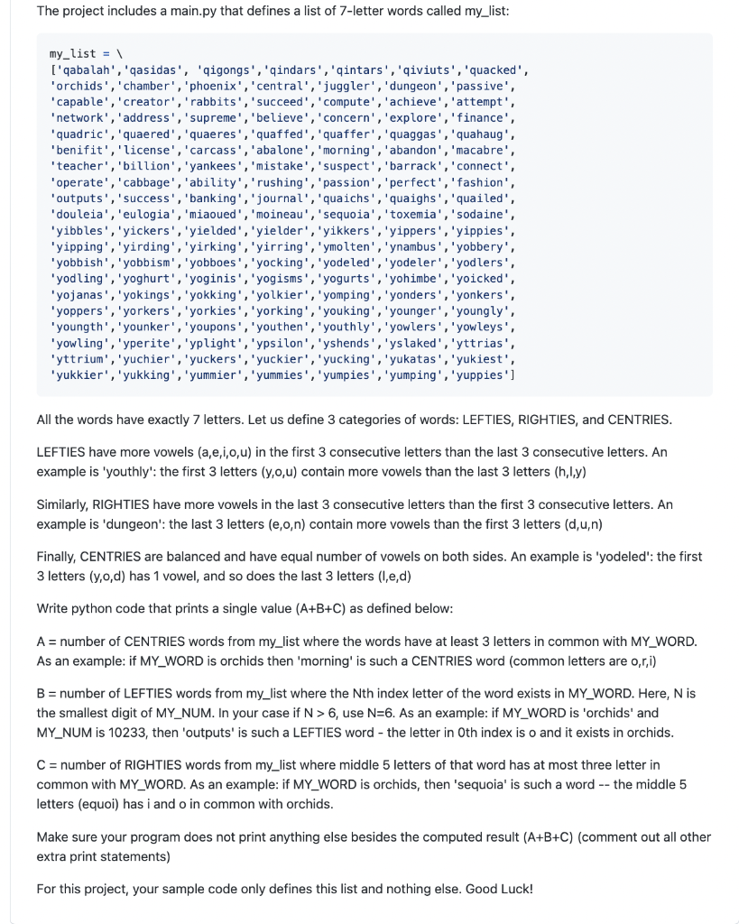 Solved # the list | Chegg.com