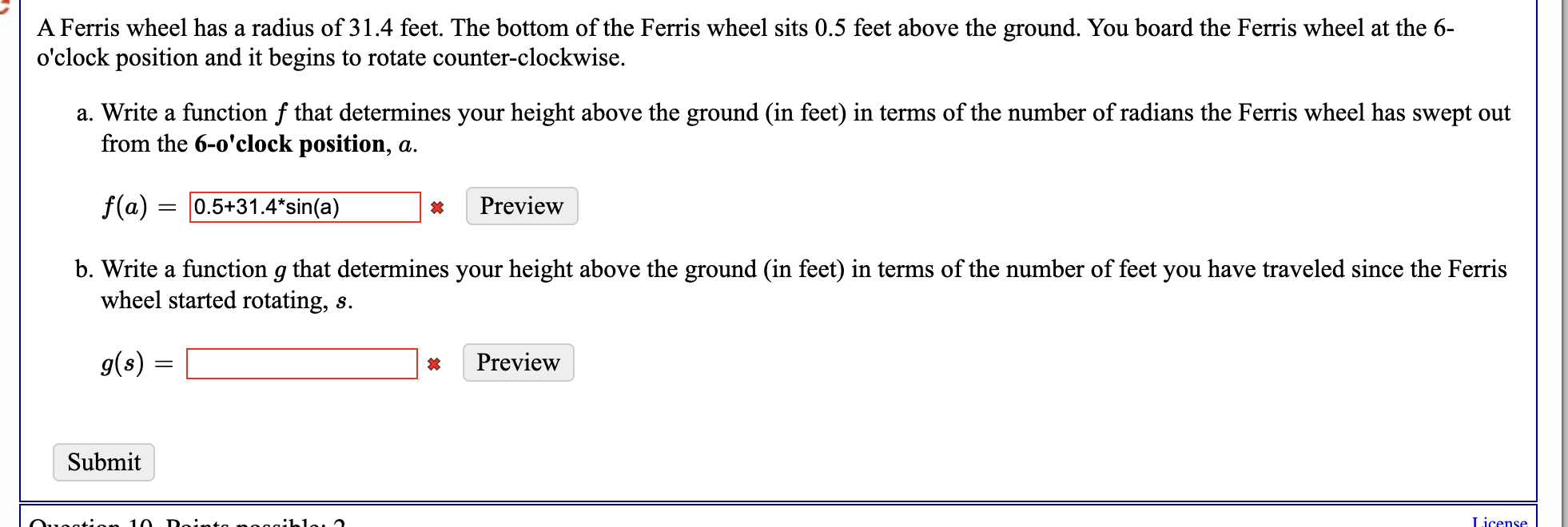 Solved b. Write a function g that determines your height | Chegg.com