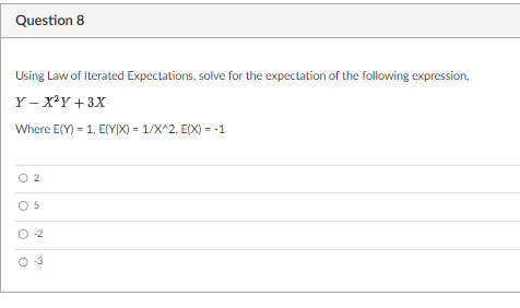 Solved Using Law of Iterated Expectations, solve for the | Chegg.com