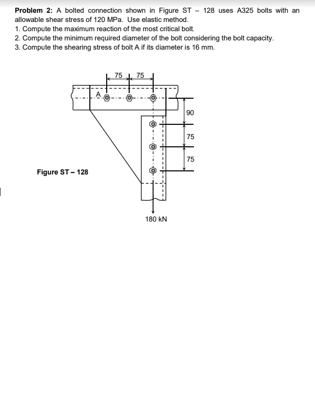 Solved Problem 2: A bolted connection shown in Figure ST - | Chegg.com