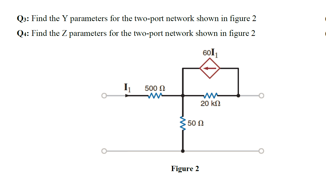 Solved Q3: Find the Y parameters for the two-port network | Chegg.com