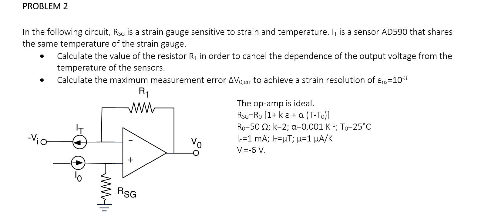 Solved In the following circuit, RSG is a strain gauge | Chegg.com