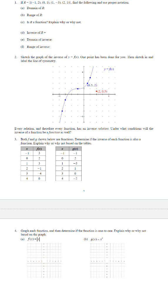 Solved 1. If R−{(−1,2),(0,1),(1,−3),(2,1)}, find the | Chegg.com