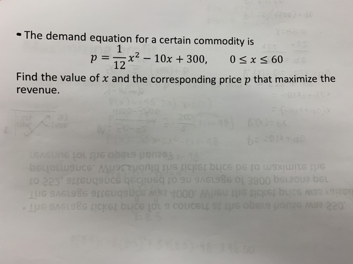 Solved . The demand equation for a certain commodity is p = | Chegg.com