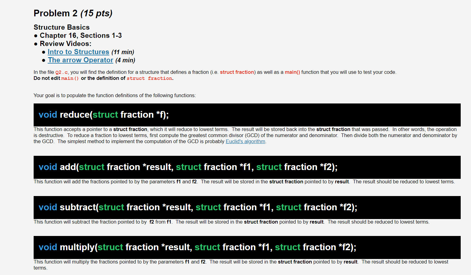 Problem 1 (15 pts) Function Pointer Basics • Chapter | Chegg.com