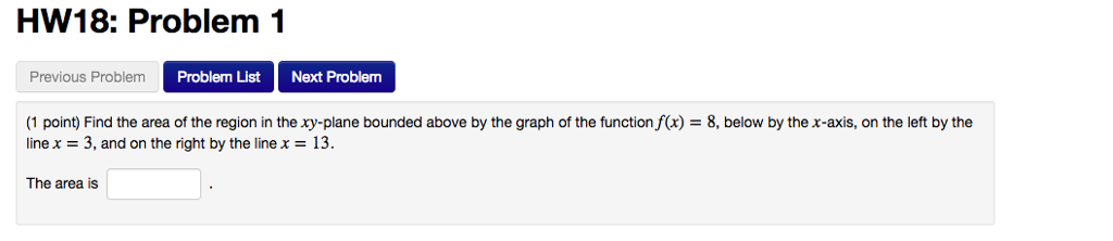 Solved HW18: Problem 1 Previous Problem Problem ListNext | Chegg.com