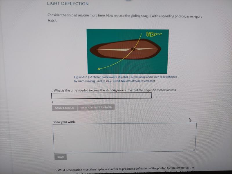 Solved LIGHT DEFLECTION Consider the ship at sea one more | Chegg.com