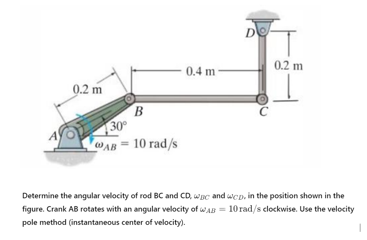 Solved Determine the angular velocity of ﻿rod BC ﻿and CD,ωBC | Chegg.com