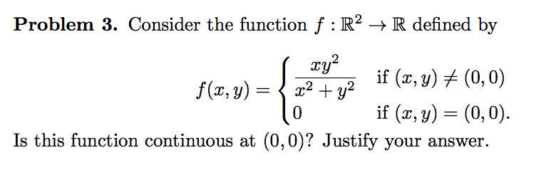 Solved Problem 3. Consider the function f : R2 + R defined | Chegg.com