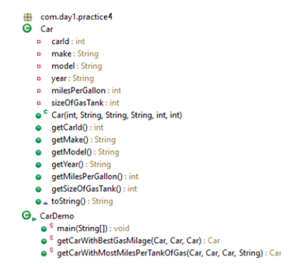 Solved Add another method to the CarDemo class. This method | Chegg.com