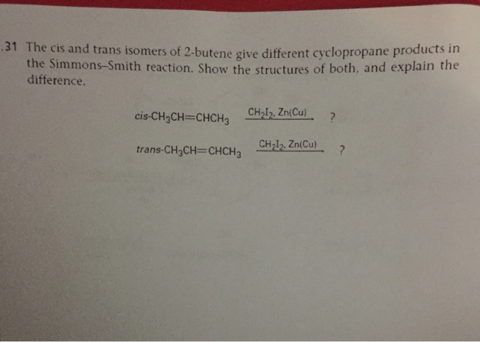 Solved 31 The cis and trans isomers of 2-butene give | Chegg.com