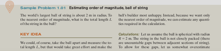 Solved Sample Problem 1.01 Estimating order of magnitude, | Chegg.com