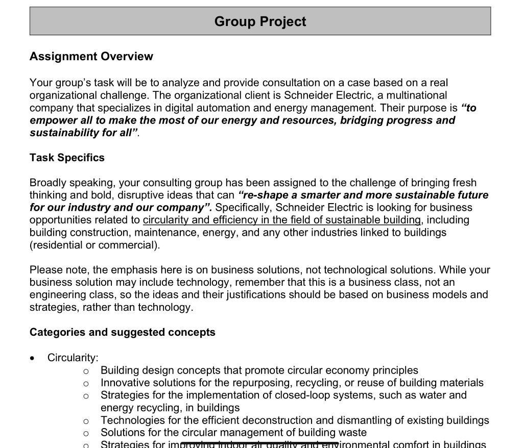 Solved Assignment Overview Your group's task will be to | Chegg.com