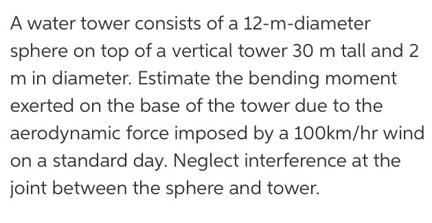Solved A water tower consists of a 12-m-diameter sphere on | Chegg.com