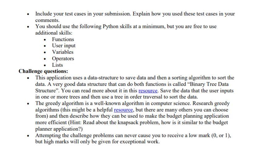 Solved Money Matters. Create a Budget Planner. Overview | Chegg.com