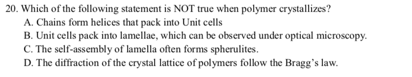 Solved 20. Which of the following statement is NOT true when | Chegg.com