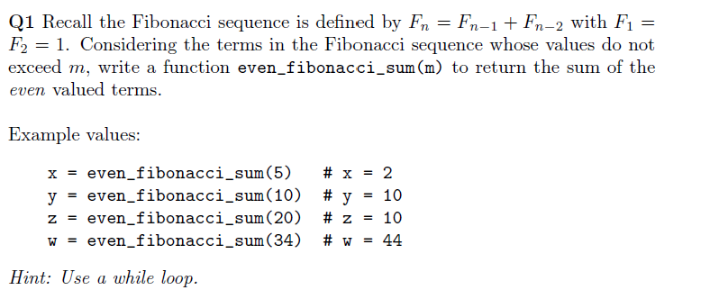 Solved In python there is only one other question like this | Chegg.com