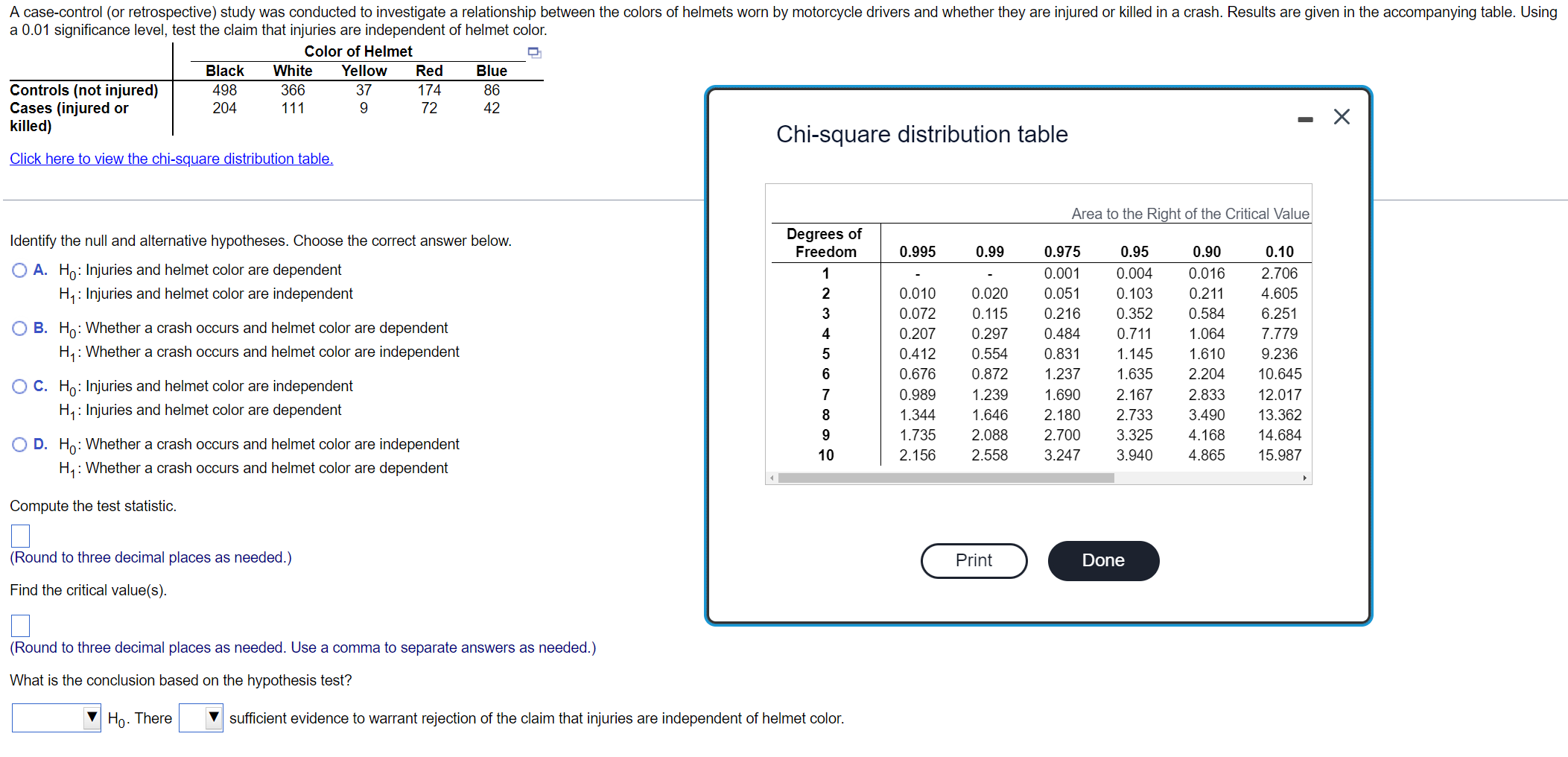 Solved Chi-square distribution table Click here to view the | Chegg.com