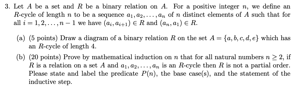 3. Let A be a set and R be a binary relation on A. | Chegg.com