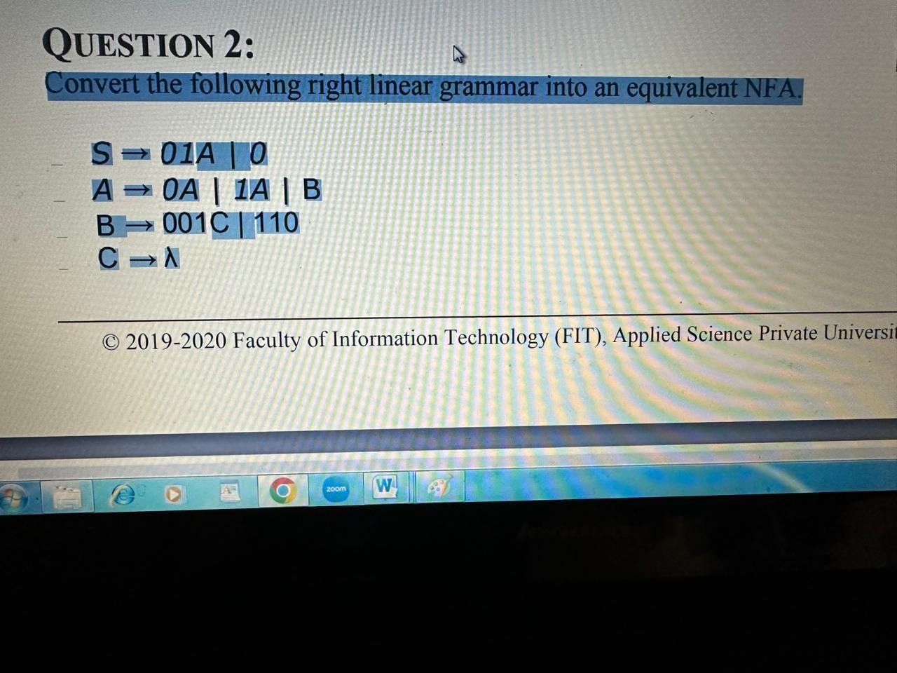 Solved QUESTION 2: Convert the following right linear | Chegg.com