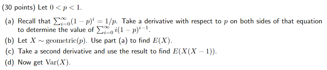 Solved (30 points) Let 0 | Chegg.com