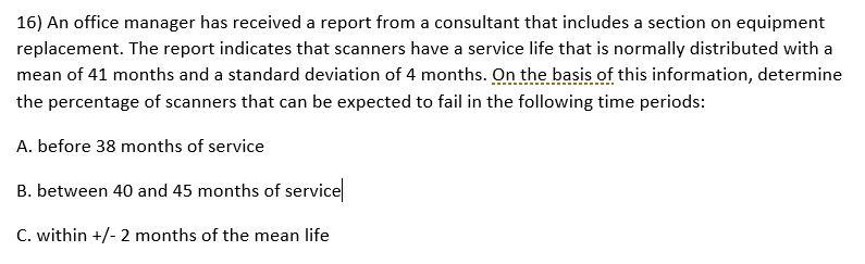 Solved 16) An office manager has received a report from a | Chegg.com