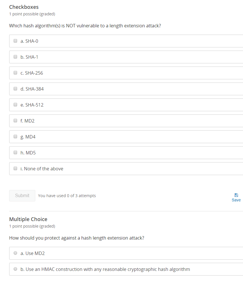 Solved Checkboxes 1 point possible (graded) Which hash | Chegg.com