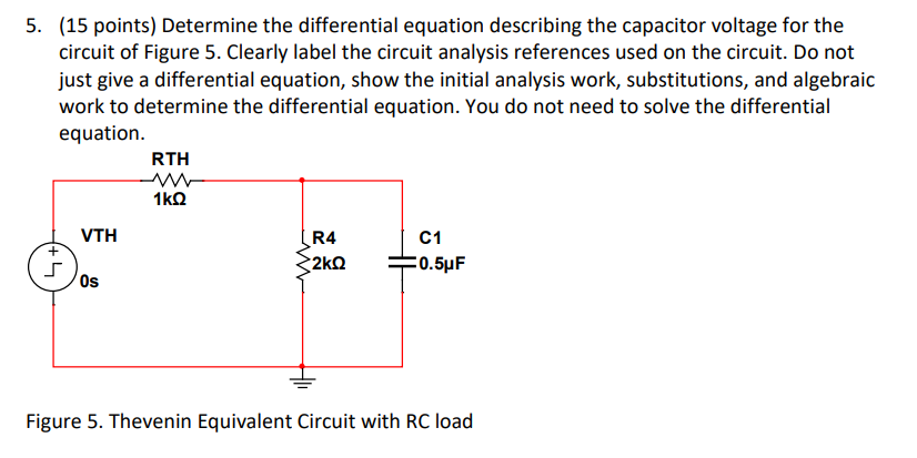Solved 5. (15 points) Determine the differential equation | Chegg.com