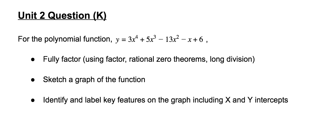 Solved Grade 12Advanced Functions, Polynomial functions Show | Chegg.com