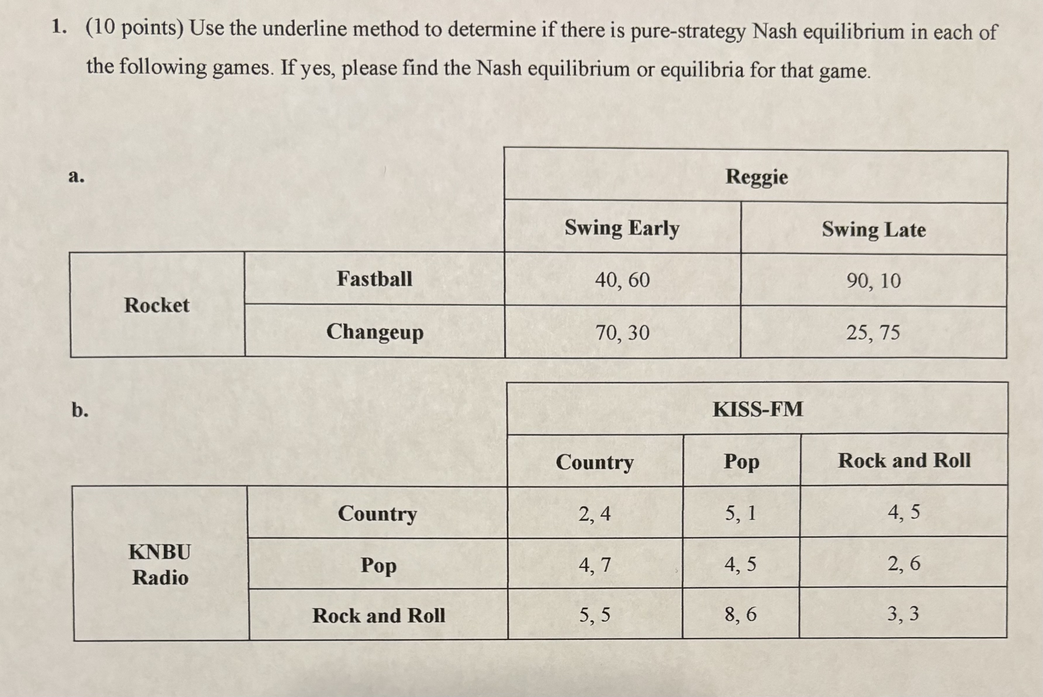 Solved Use the underline method to determine if there is | Chegg.com