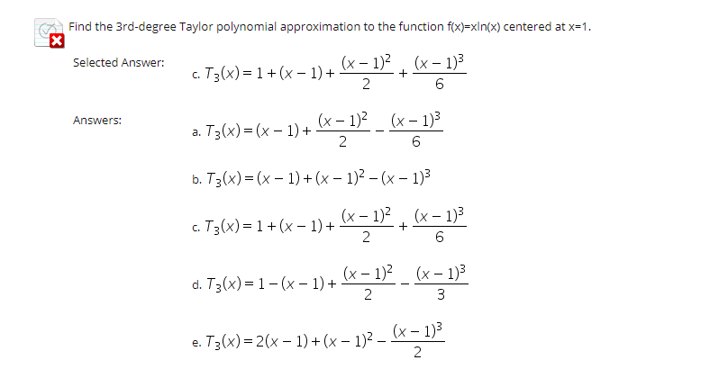Solved Find The 3rd degree Taylor Polynomial Approximation Chegg