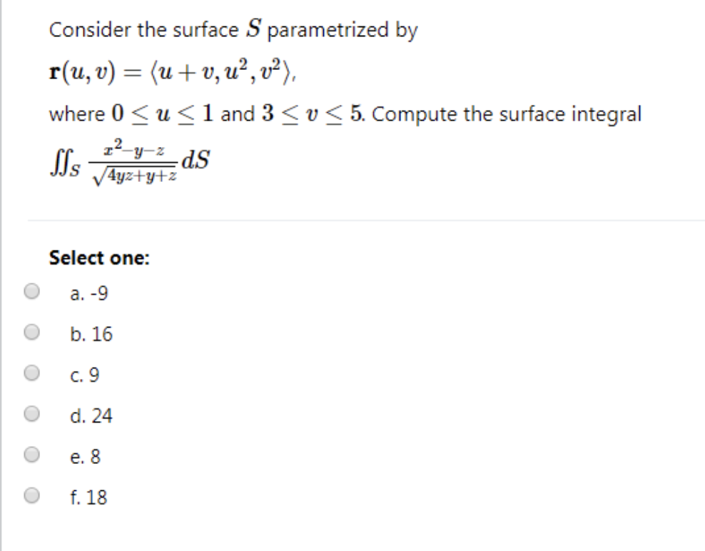 Solved Consider the surface S parametrized by r(u, v) = (u | Chegg.com