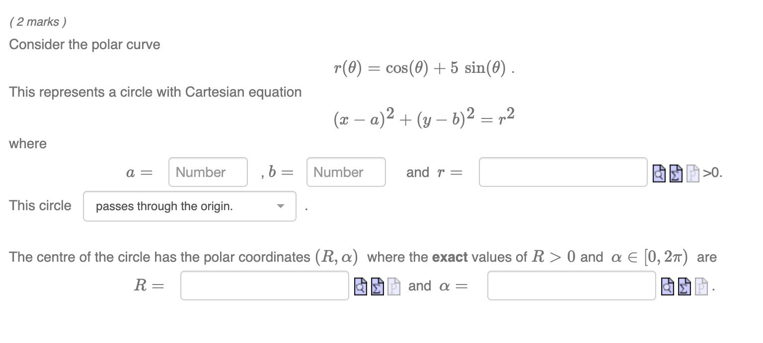 Solved (2 marks) Consider the polar curve | Chegg.com