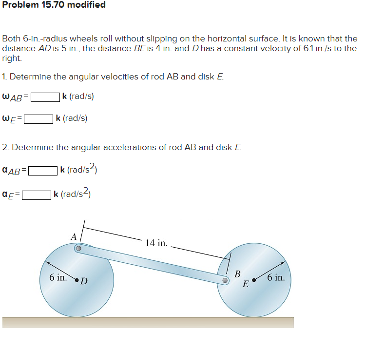Solved Both 6-in.-radius wheels roll without slipping on the | Chegg.com