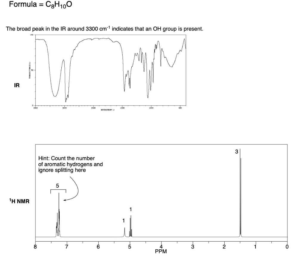 Solved Formula = C3H100 The broad peak in the IR around 3300 | Chegg.com