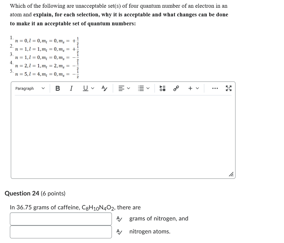 Solved Which of the following are unacceptable set(s) of | Chegg.com