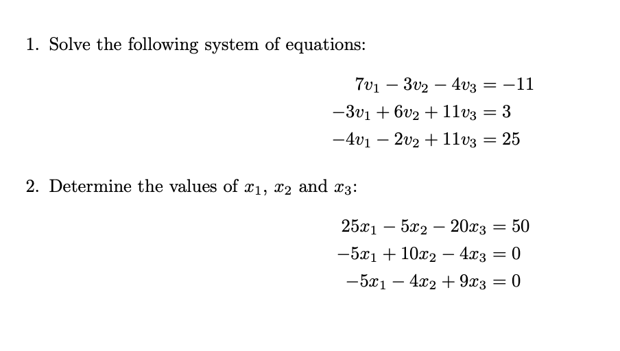 Solved Solve the following system of | Chegg.com