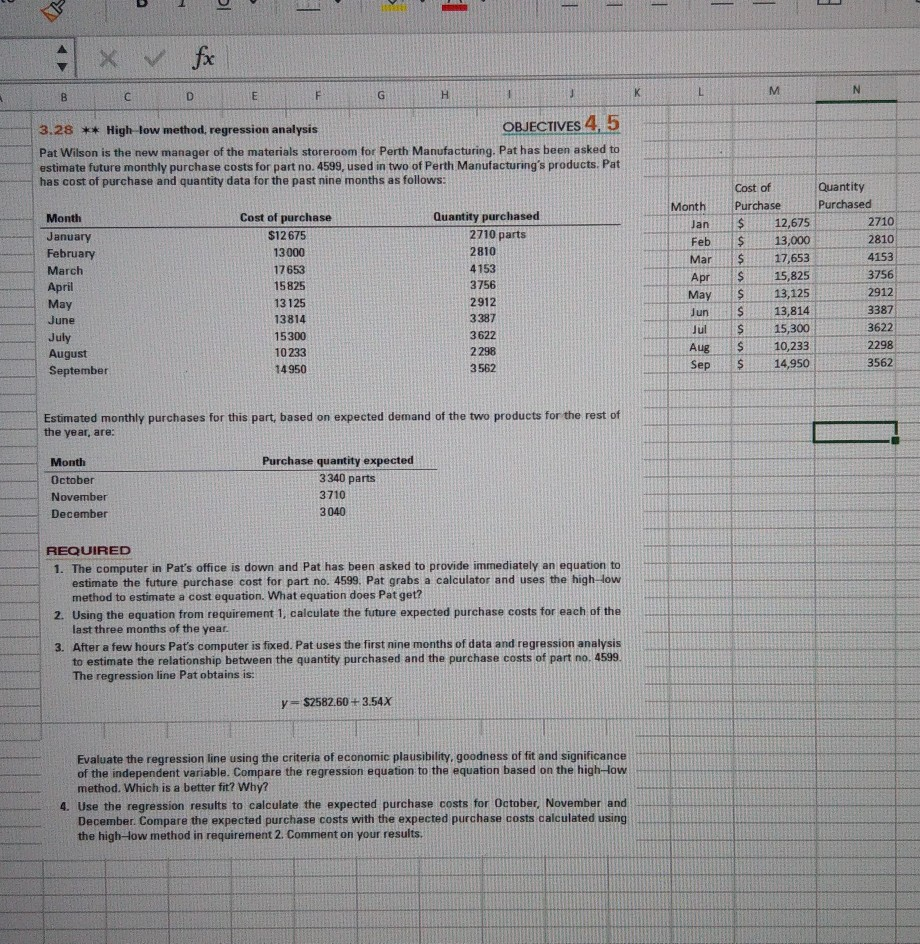 Solved 3 24 Estimating A Cost Function High low Method Chegg Solved 3 24 Estimating A Cost Function High low Method Chegg