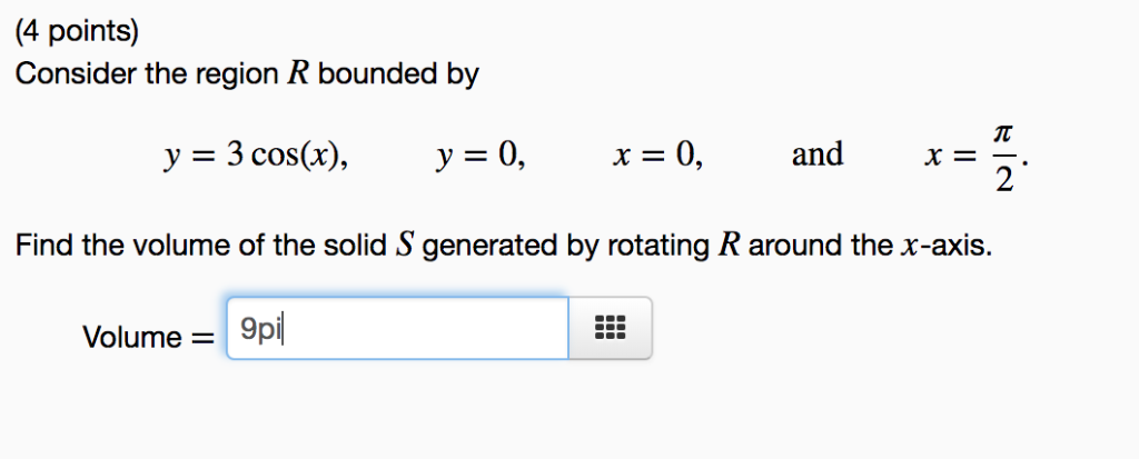 Solved (4 points) Consider the region R bounded by | Chegg.com