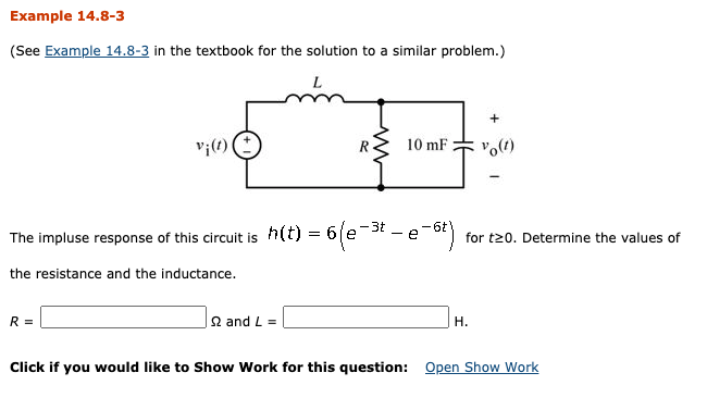 Solved Example 14 8 3 See Example 14 8 3 In The Textbook Chegg